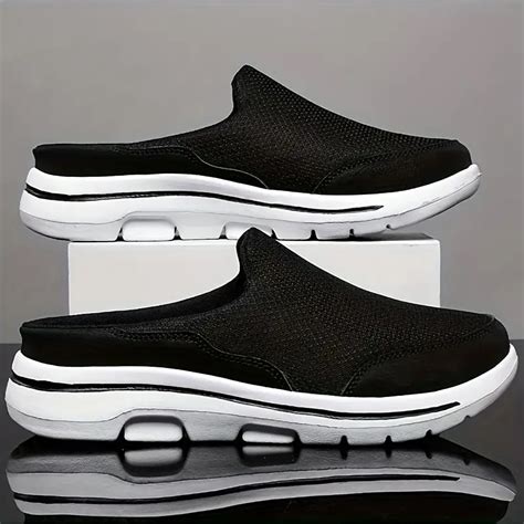 Mens Slip On Mules Half Sneakers Casual Walking Shoes Outdoor Backless