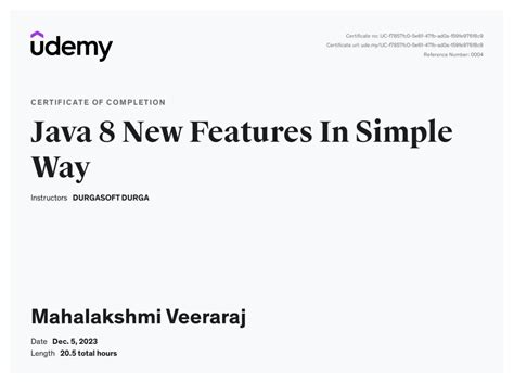Mahalakshmi Veeraraj On Linkedin Udemy Course Completion Certificate