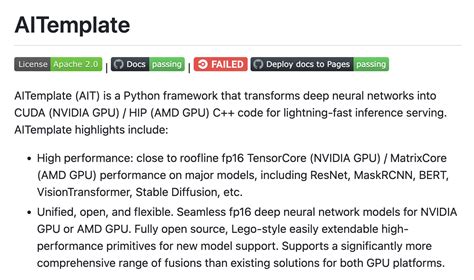 Gn Aitemplate 심층 신경망을 고성능 Cudahip C 코드로 변환하는 파이썬 프레임워크 읽을거리and정보공유 파이토치 한국 사용자 모임