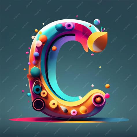 Premium Vector English Latter C 2d Vector White Background