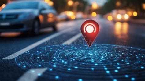 Smart City Navigation System Car Location Tracking Stock Illustration Illustration Of