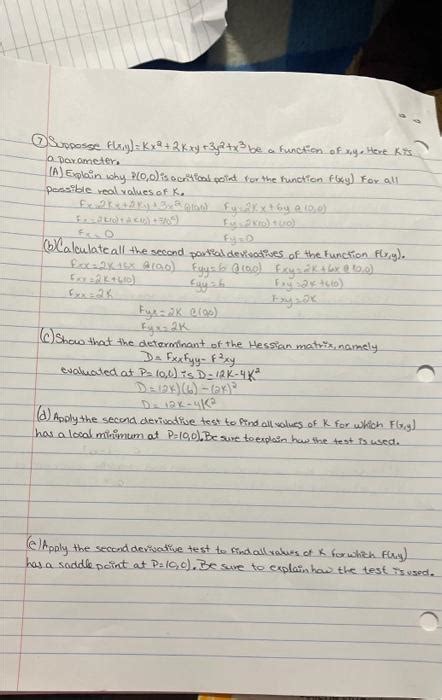 Solved 7 Supposse F X Y Kx2 2kxy 3y2 X3 Be A Function Of