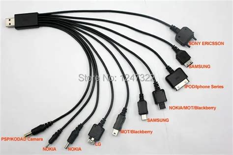 Free Shipping Multi Usb Universal Mobile Phone Charging Connector Cable In Charger Plug