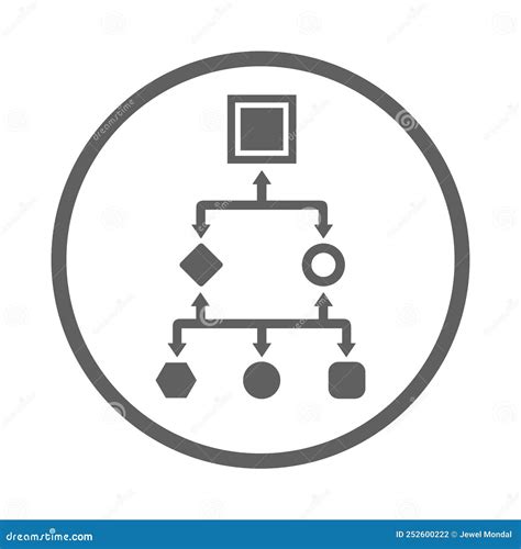 Flowchart Workflow Analytics Icon Black Vector Sketch Royalty Free