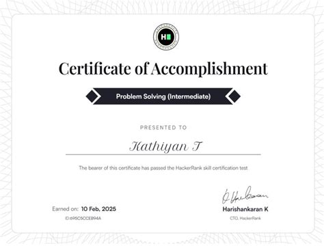 Hackerrank Problemsolving Certification Coding Keeplearning