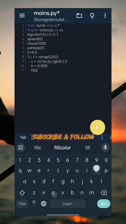 Colorful Waves Of Whirling Forms 🌊🌈 Shorts Reels Coding Pydroid3 Computerlanguage Python