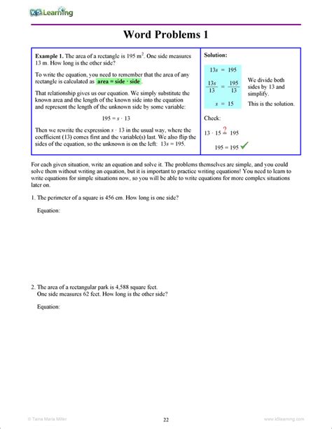 Linear Equations Workbook K Bookstore