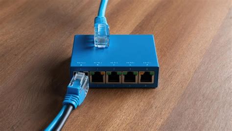 A Top Down View Of An Ethernet Hub Connected With Multiple Cables Premium Ai Generated Image