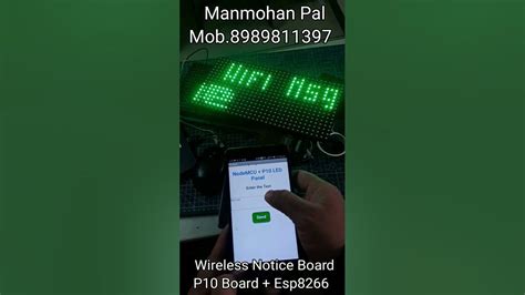 Wireless Notice Board Using Nodemcu Esp8266 And P10 Board Youtube