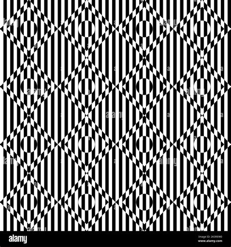 Abstract Op Art Seamless Pattern Decorative Black And White Optical