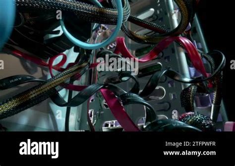 Camera Movement Inside An Computer System Unit Shooting In Motion PC Inside Wires And