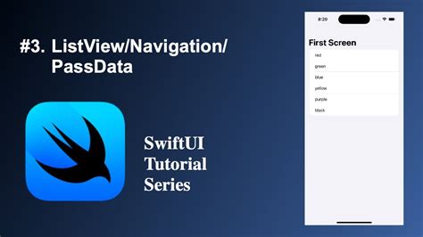 List Navigationview And Pass Data Between Views Swiftui Youtube