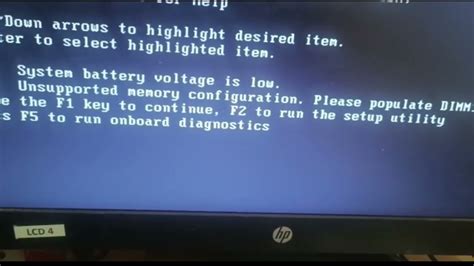 Unsupported Memory Configuration Please Populate Dimm 1 Ll Problem