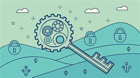 Security Key Lock System Digital Protection In Vector Design Generative Ai Stock Vector