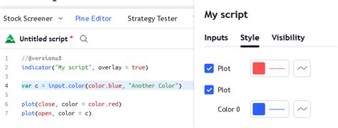 Pinescript No Color Selection In Style Tab Of The Indicator
