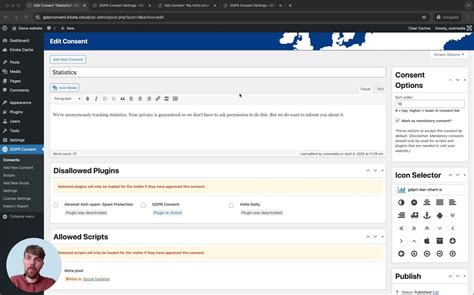 3 Creating The Consents Settings Page Wp Upgrader