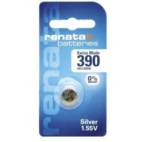 Renata 390 SR1130SW 1.55V 60mAh Silver Oxide Button Cell Battery buy ...