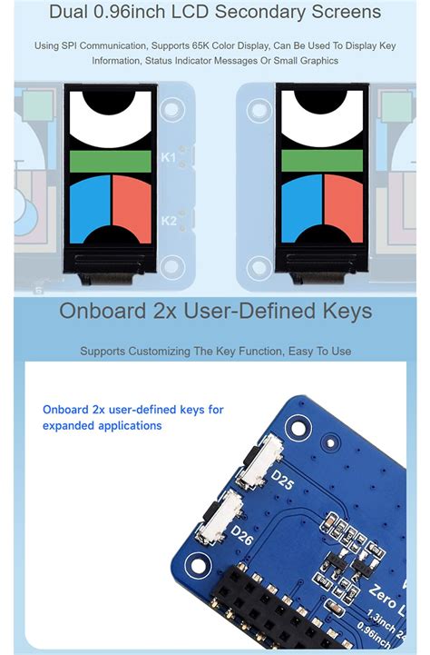 Triple Lcd Hat For Raspberry Pi Onboard 13inch Ips Lcd