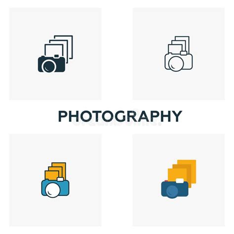Photography Icon Set Four Elements In Diferent Styles From Design Ui