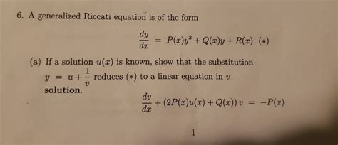 Solved A If A Solution U X Is Known Show That The Chegg Com