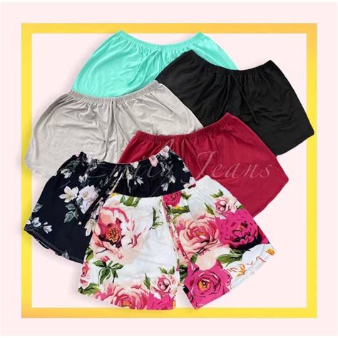 Womens Pambahay Plain Candy Shorts Plus Size 10065 Shopee Philippines