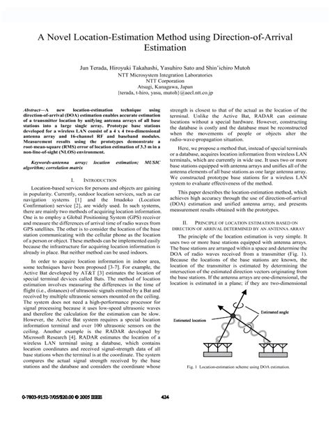 a novel location estimation method using direction of arrival