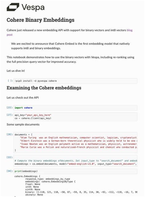 Jo Kristian Bergum On Linkedin Binary Embeddings From Cohere In Vespaai The Most Versatile