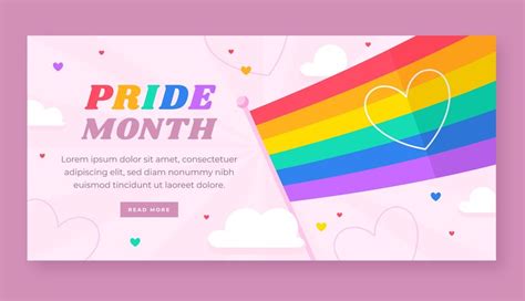 플랫 프라이드 월 Lgbt 가로 배너 템플릿 무료 벡터