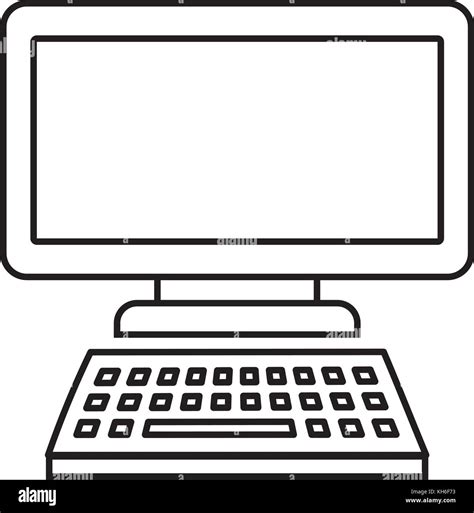 Computer Monitor With Keyboard Technology Gadget Template Stock Vector Art And Illustration