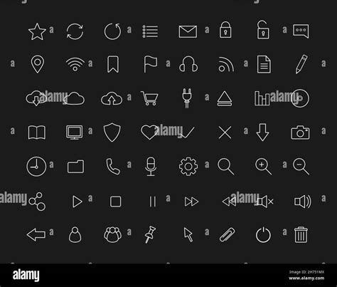 Digital Linear Icons Set Black Stock Vector Image Art Alamy