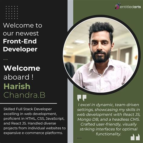 Entitledarts Pvt Ltd On Linkedin Newhire Frontenddeveloper Reactjs