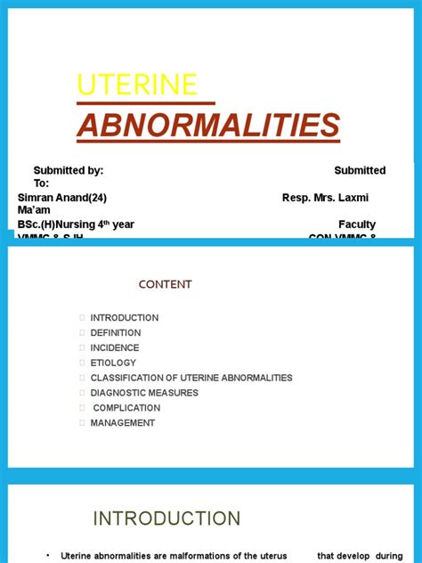 Uterine Displacement Main Pdf Uterus Gynaecology