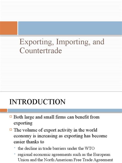 Exporting Importing And Countertrade Download Free Pdf Exports