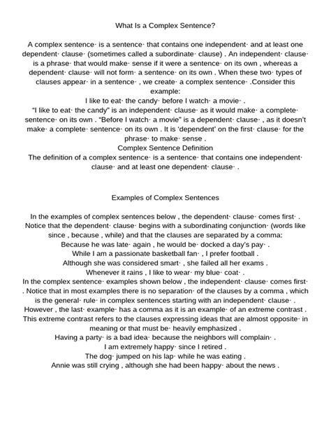 Analysis Of Complex Sentence Pdf Sentence Linguistics Clause