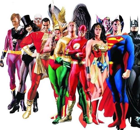 A Group Of Superheros Standing Next To Each Other