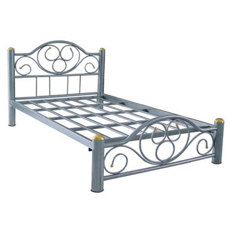 Bh เตียงเหล็ก5ฟุต รุ่นโลตัส ขา3นิ้ว สีระเบิดเงิน รองรับน้ำหนักได้ 200 เหล็กหนา0 8มิล ส่งฟรี