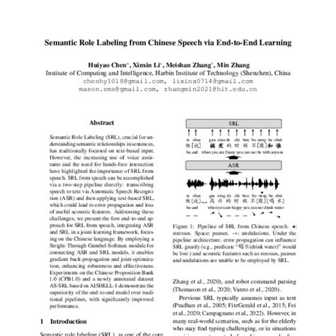 Semantic Role Labeling From Chinese Speech Via End To End Learning Acl Anthology