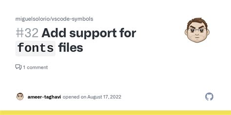 Add Support For Fonts Files Issue Miguelsolorio Vscode Symbols GitHub