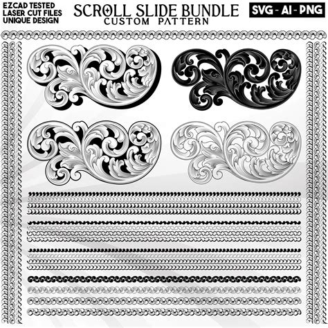 Custom Scroll Work Laser Engraving Design Bundle Intricate Firearm Patterns Firearms Scroll