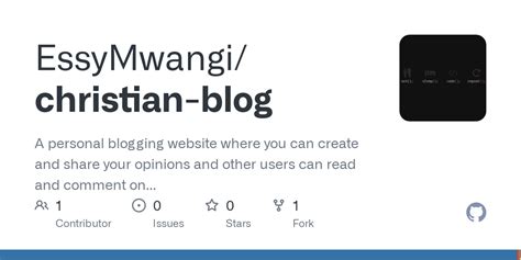 Github Essymwangichristian Blog A Personal Blogging Website Where