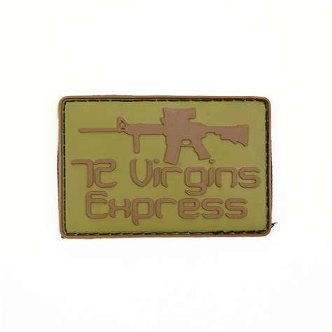 72 Virgins Express Tan Morale Patch Hero Outdoors