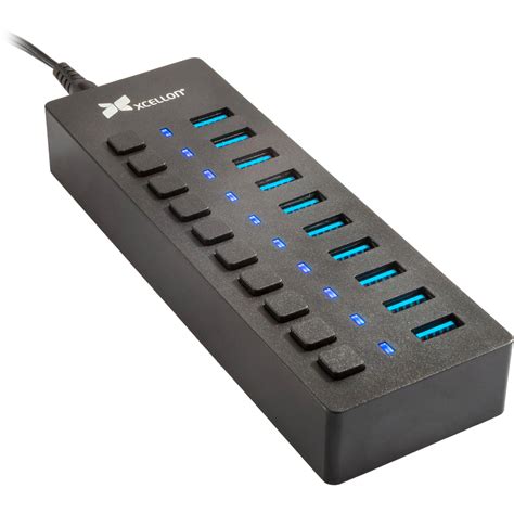 Xcellon Slim 10 Port Usb 3 0 Hub Sh10 10h Bandh Photo Video
