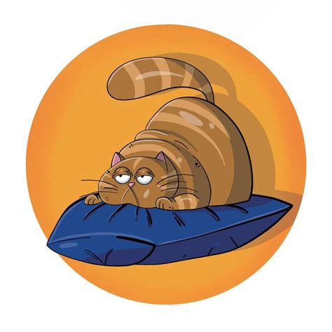 A Lazy Cat Vector Art At Vecteezy