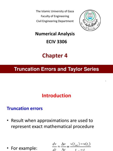 Ch4 Truncation Errors Taylor Series Pdf Numerical Analysis Mathematics Of Computing