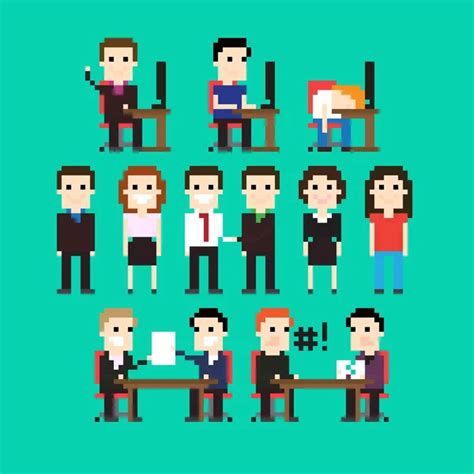 Pixel Art People Icons Stock Vector Image By ©chuckchee 67081461