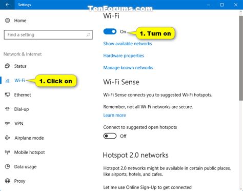 Wi Fi Turn On Or Off In Windows 10 Tutorials