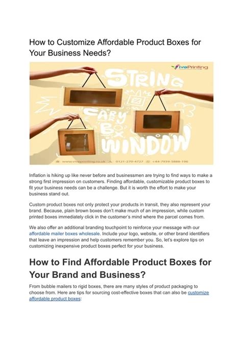 Ppt How To Customize Affordable Product Boxes For Your Business Needs 1 Powerpoint