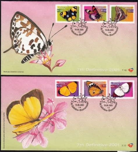 Republic Of South Africa Rsa Official Fdc 7 17 2001 Additional Values To The 7th Definitive