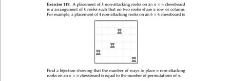 Solved Exercise 119 A Placement Of K Non Attacking Rooks On