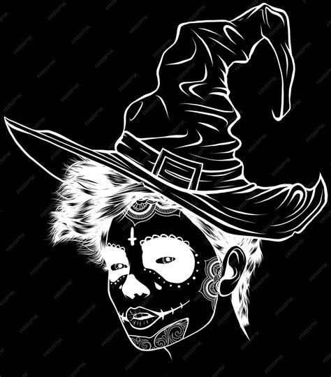 Premium Vector Pretty Witch Vector Hand Drawn Illustration